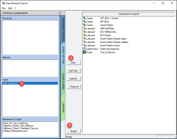 How to use the Export/Import tool for EVOware®