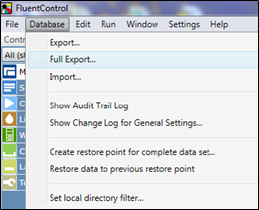 How to use the Export/Import tool in FluentControl™