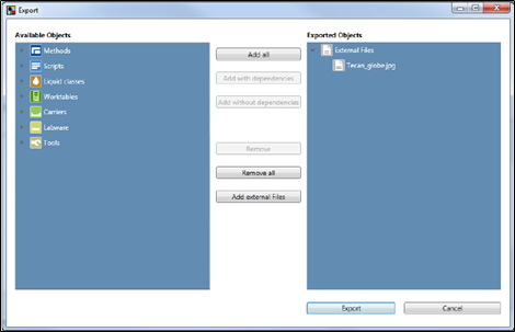 How to use the Export/Import tool in FluentControl™