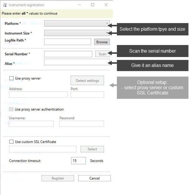 Introspect installation and instrument registration