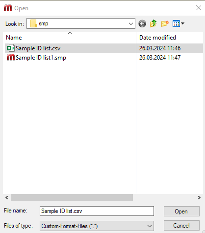 How to import sample ID lists