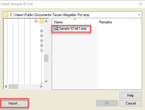How to import sample ID lists