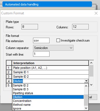 How to import a sample ID list as a custom format file