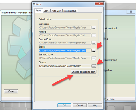 How to set different directories where Magellan™/Magellan Pro™ data (mth, wsp) is saved