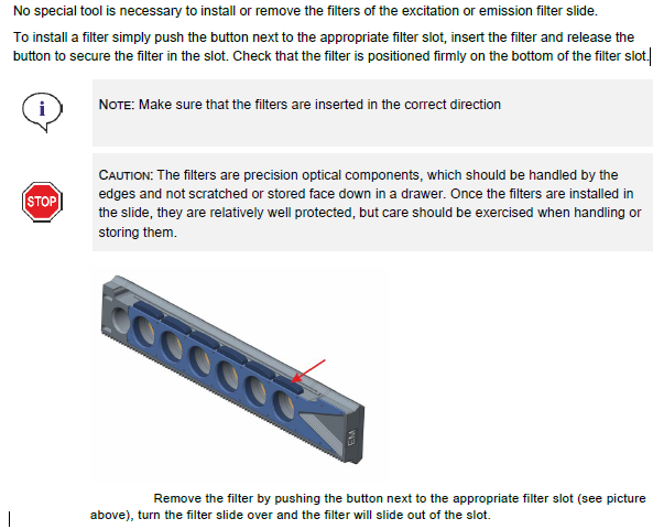 How to change the filters of the Spark® reader
