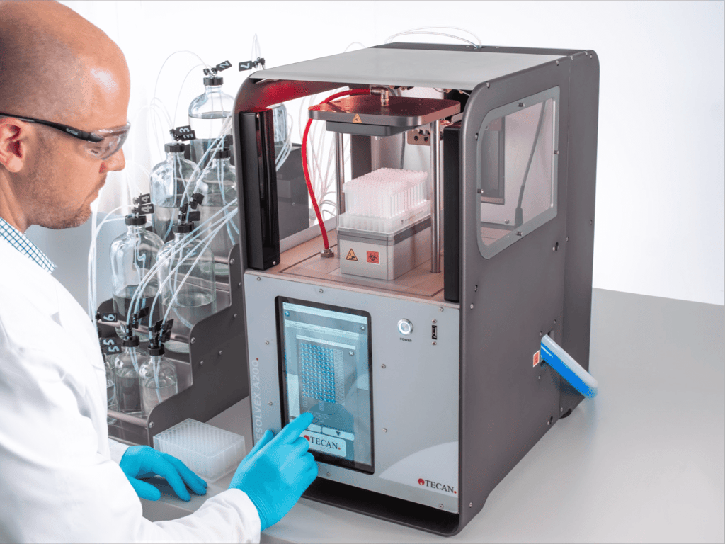 Automated drug extraction reduces solvent use, saves time and improves efficiency - Tecan ...