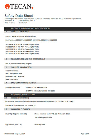Download: 10nt UDI Adaptor Plate SDS | Safety Data Sheet | pdf ...